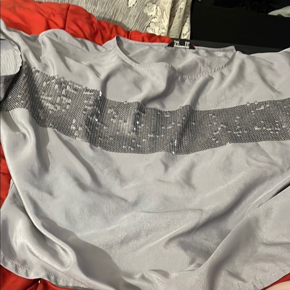 Express | Tops | Express Gray Sequin Top | Poshmark